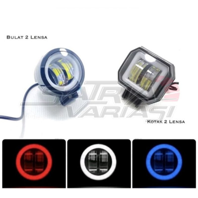 Jual LAMPU TEMBAK LED DAYMAKER 2 LED 2 MATA CWL ANGEL EYE LENSA 7D ...