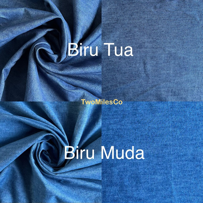 Jual Bahan Kain Denim Wash Jeans Chambray Gamis Kemeja Ukuran 1,45 ...