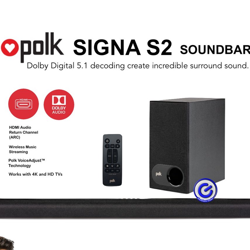 Jual Polk audio Signa S2 Dolby Soundbar bluetooth wireless subwoofer ...