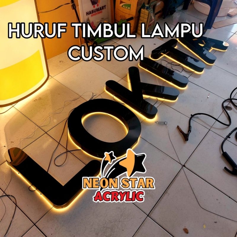 Jual Huruf Timbul DownLight/BackLight + Lampu / Letter Timbul Akrilik ...