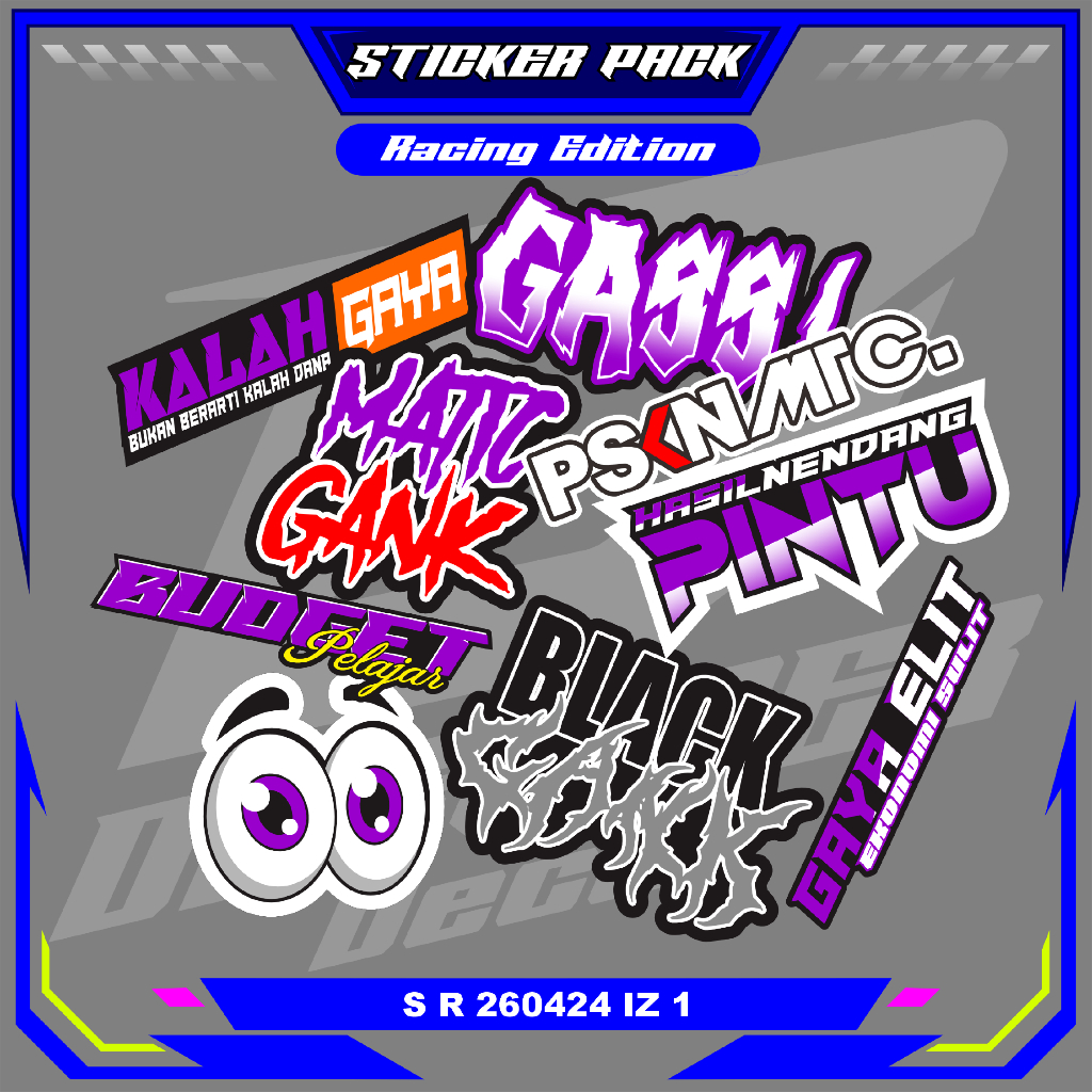 Jual Stiker Sticker Kata Kata Racing Set Pack Terbaru Viral Isi 10 Pcs ...