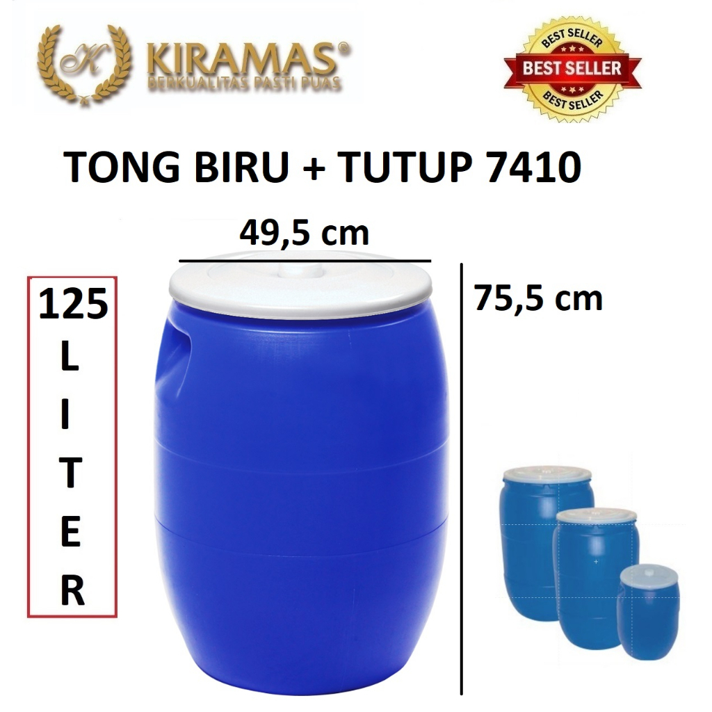 Jual Gentong Air KIRAMAS Ukuran 125 Liter | Tong Air Biru | Tempat ...