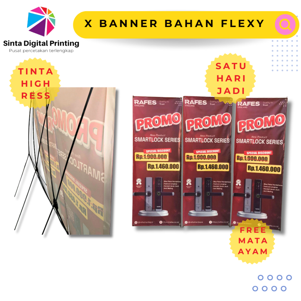 Jual Cetak Print X Banner Bahan Flexy Ukuran 160 x 60 cm / Standing ...
