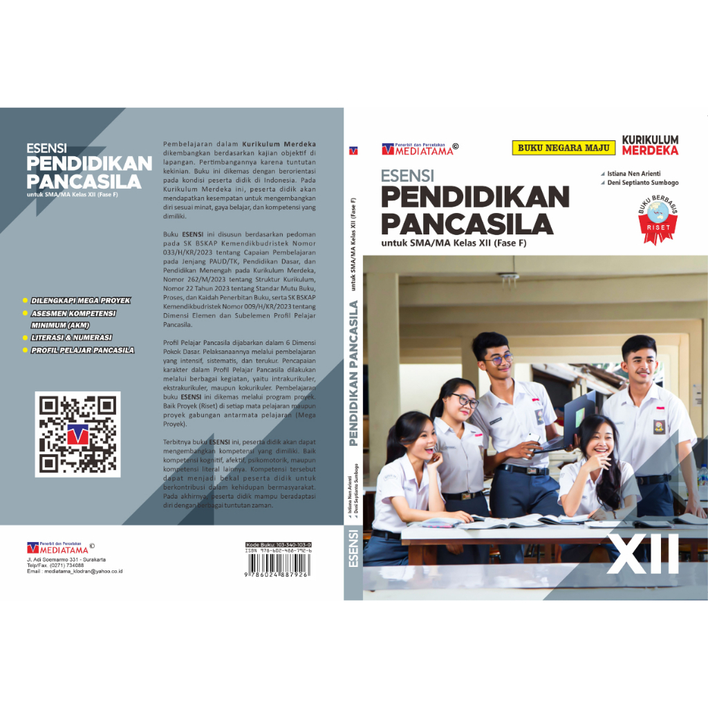 Jual ESENSI Pendidikan Pancasila SMA/MA Kelas XII (Fase F) Kurikulum Merdeka Buku Berbasis Riset ...