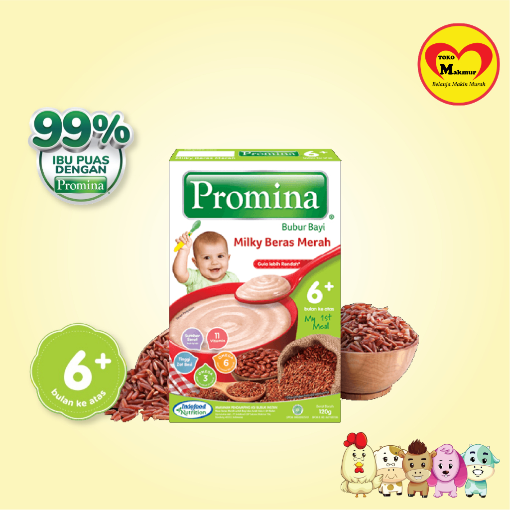 Jual Promina Bubur Bayi 6+ Beras Merah 120gr / Toko Makmur Dukuh Kupang ...