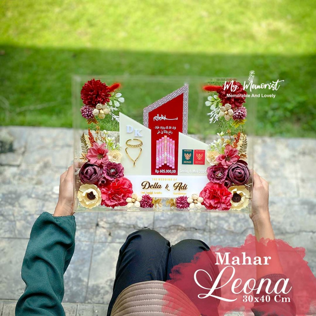 Jual Mahar Leona Bahan Akrilik Bunga Rustic Bingkai Akrilic Frame Size ...