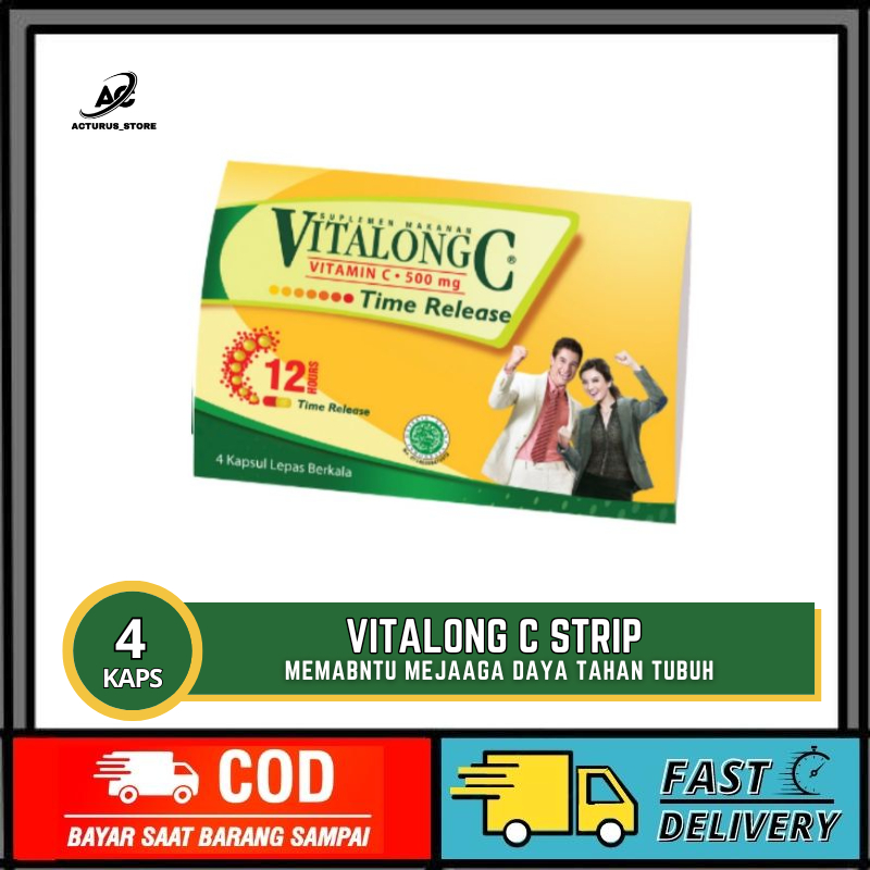 Jual Vitalong C 1 Strip Isi 4 Kapsul Vitamin C Suplemen Penambah Daya ...