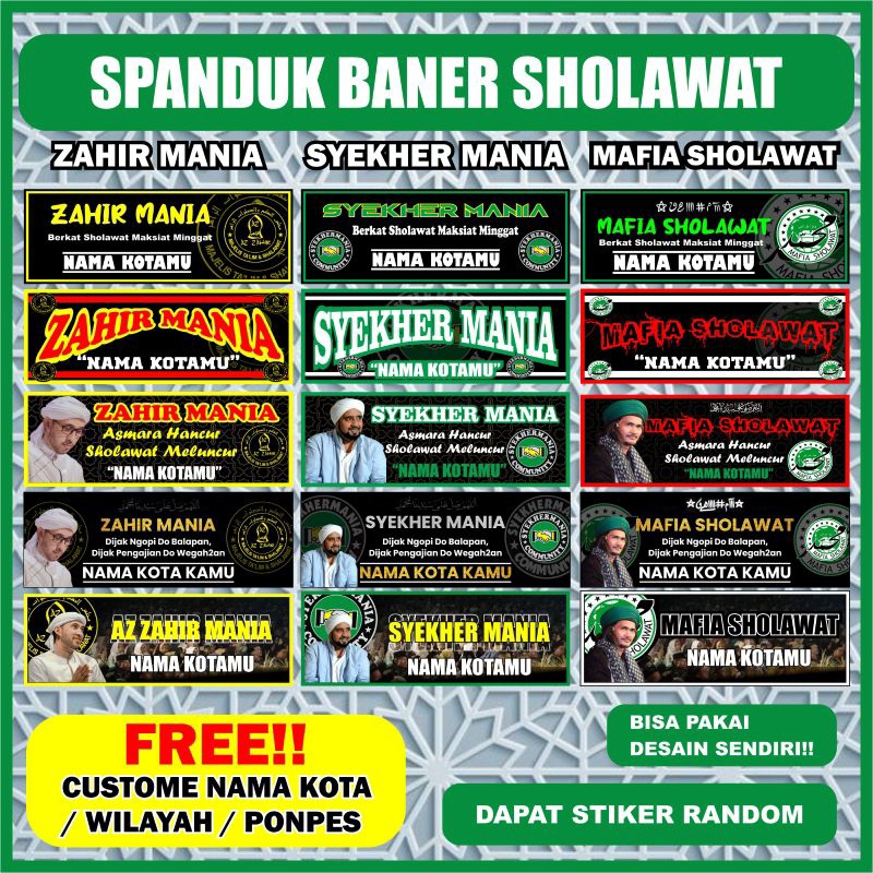 Jual (promo) Spanduk/Banner Sholawat Mafia Sholawat, Zahir Mania ...