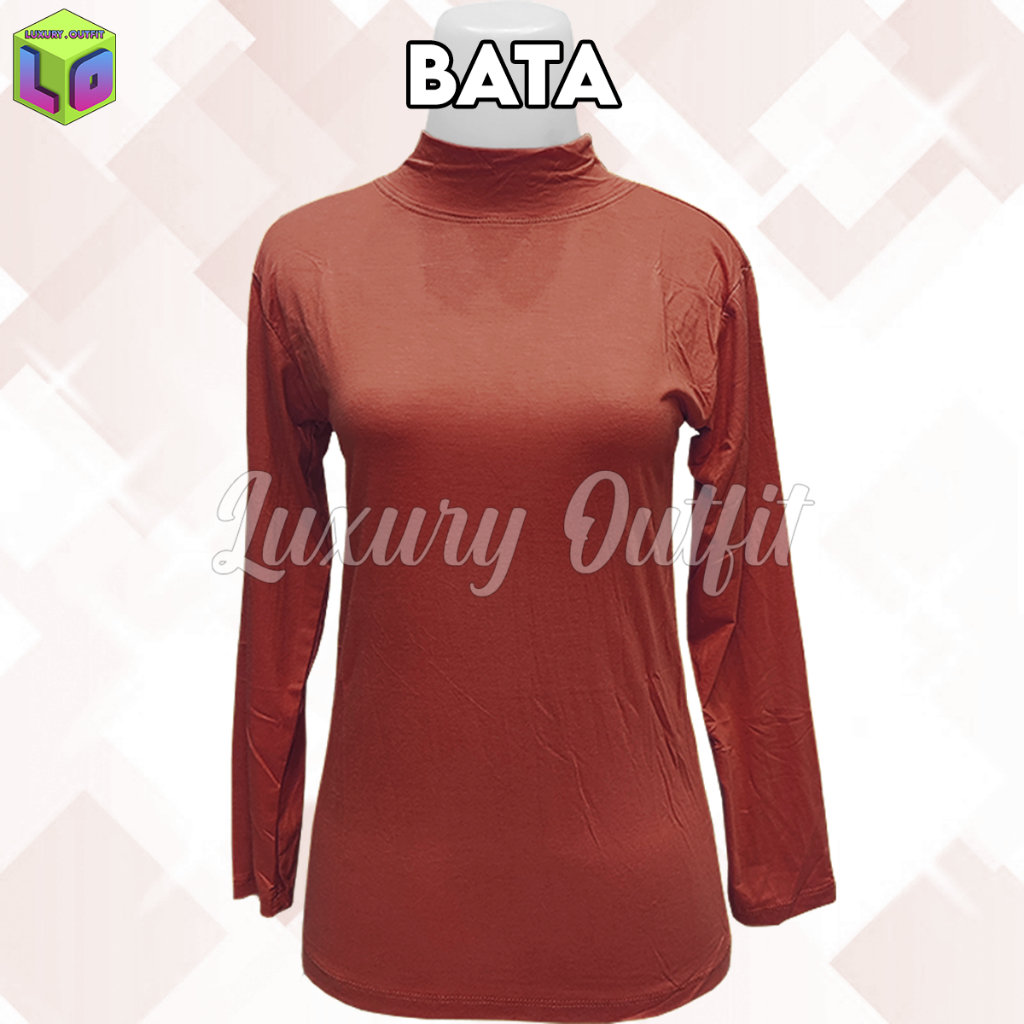 Jual Baju Manset Lengan Panjang Wanita Kerah Sanghai Turtle Neck Polos ...