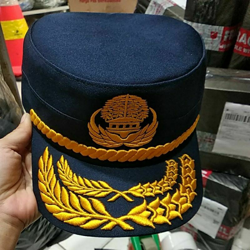 Jual Topi komando korpri biru dongker 2 ray | Shopee Indonesia