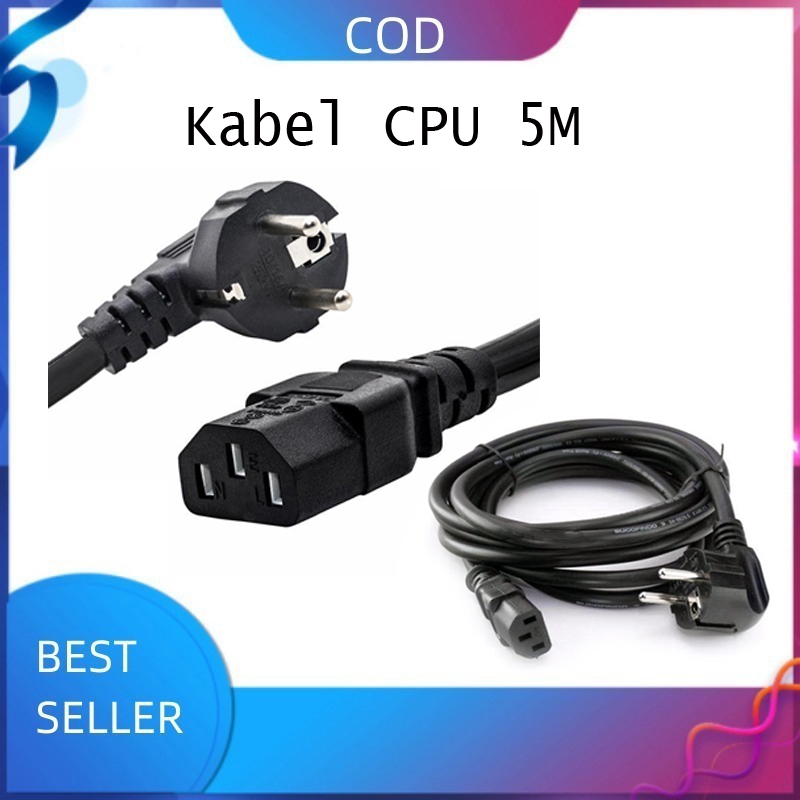 Jual Kabel Power CPU 5m Colokan input AC 220 volt kabel tebal colokan ...
