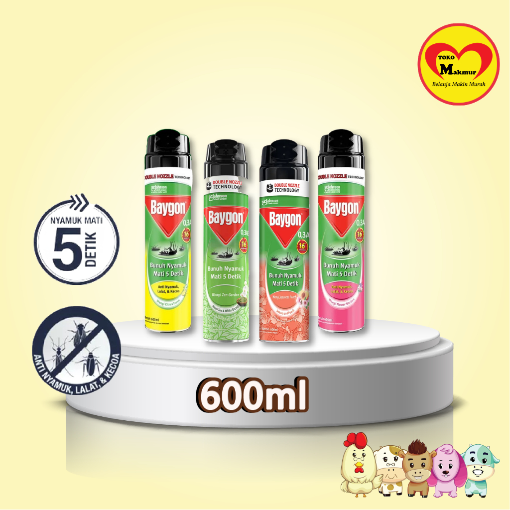Jual Baygon Spray Citrus Fresh / Flower Garden / Zen Garden 600ml ...
