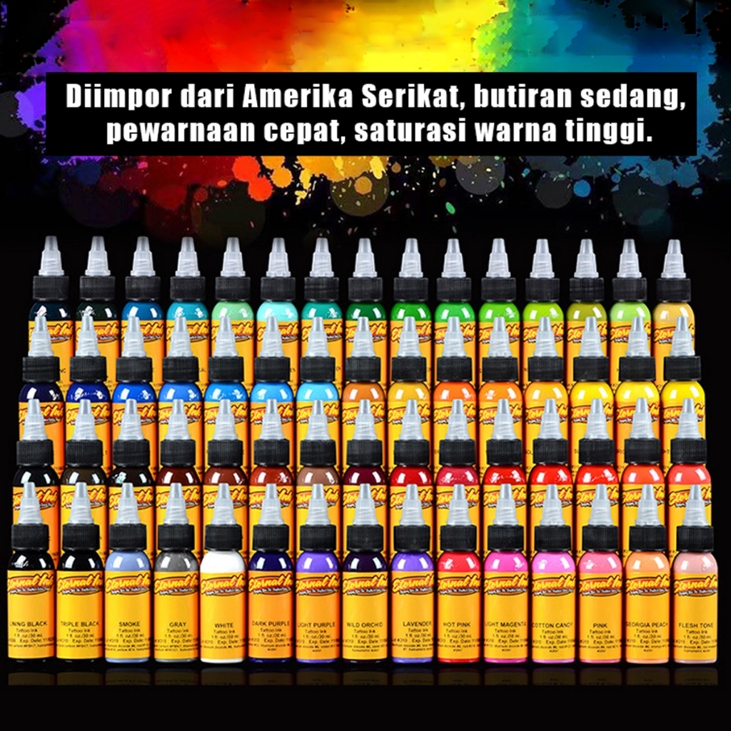 Jual COD Abadi Pigmen Tato 14 Warna 30Ml/Botol Tinta Tato Rias Semi ...