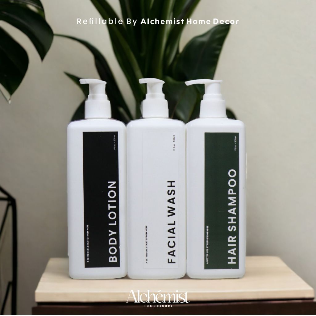 Jual REFIL BOTOL PUMP 500ML WARNA PUTIH WHITE FREE STICKER KOTAK ...