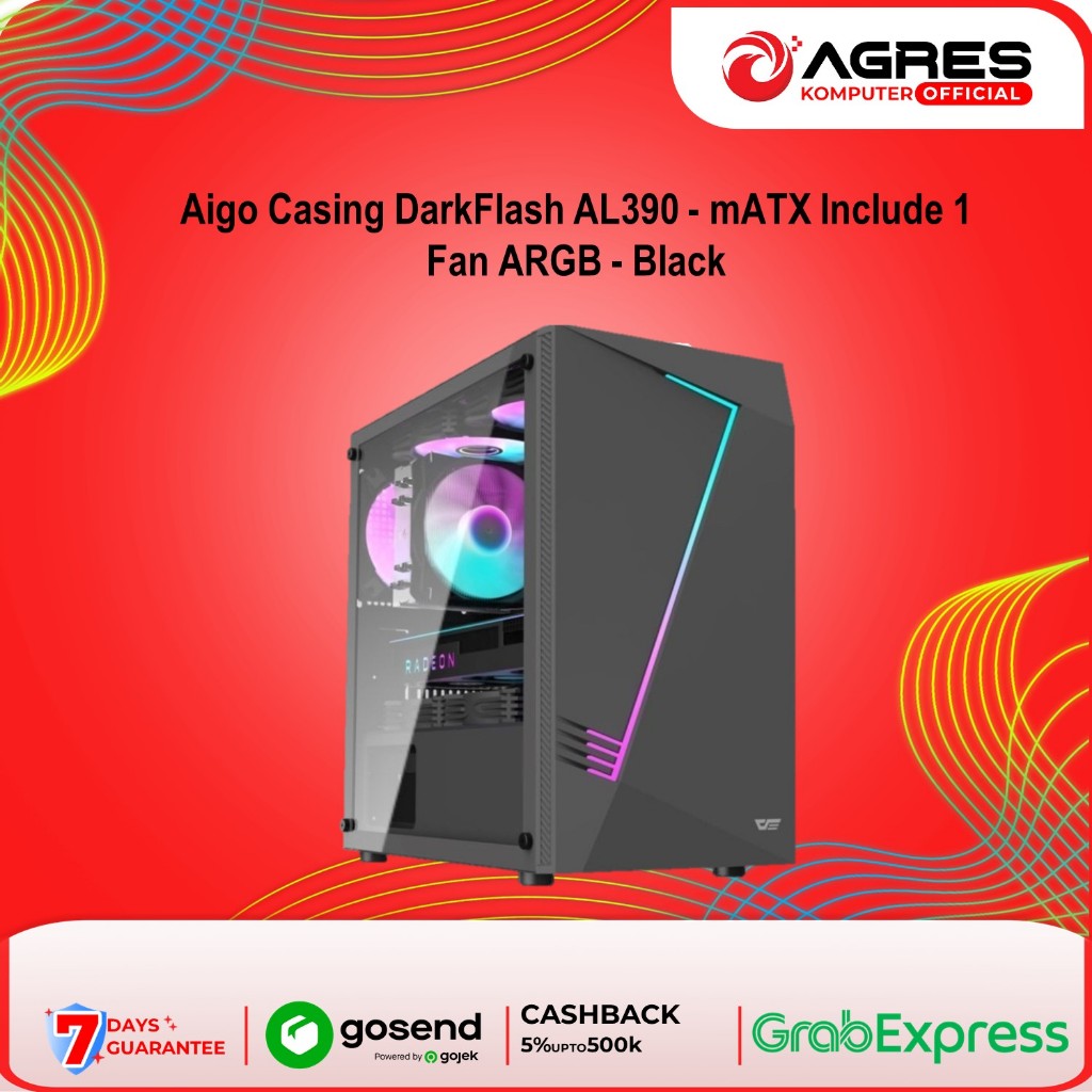Jual Aigo Casing DarkFlash AL390 - mATX Include 1 Fan ARGB - Black | Shopee Indonesia