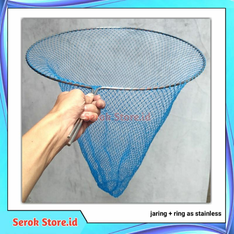 Jual jaring serok ikan siap pakai + bahan ring as stainless 5 mm ...