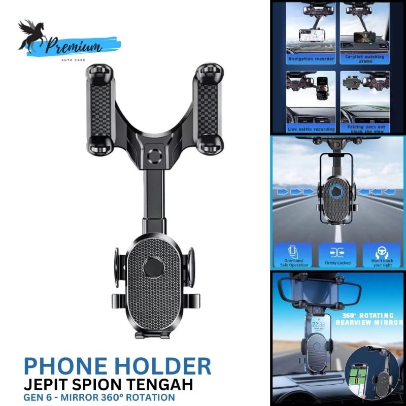 Jual PREMIUM AUTO CARE Mobile Phone Holder Jepit Spion Tengah Mobil GEN ...