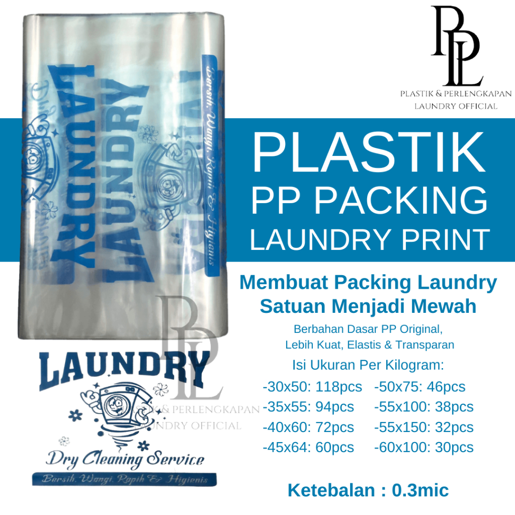 Jual Plastik Packing Laundry Umum / Plastik Laundry Kiloan / Plastik PP Print/Sablon Original ...