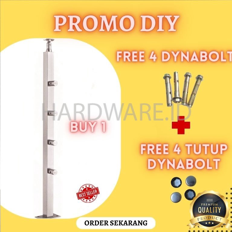 Jual Paling Diminati Railing Tangga Stainless Model Kotak Hollow SS21 ...