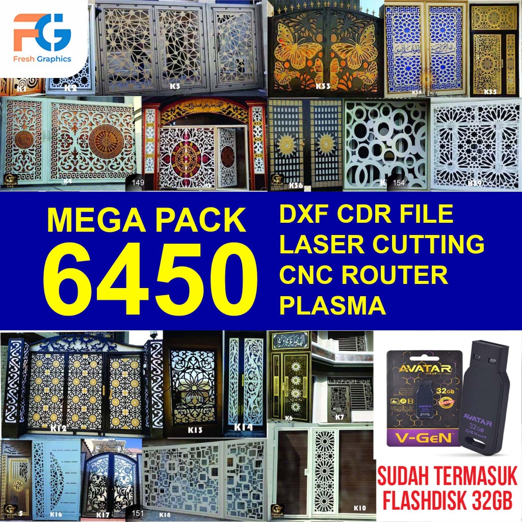 Jual 6450 cdr jpg dan dxf File CNC plasma router laser cutting bundle ...