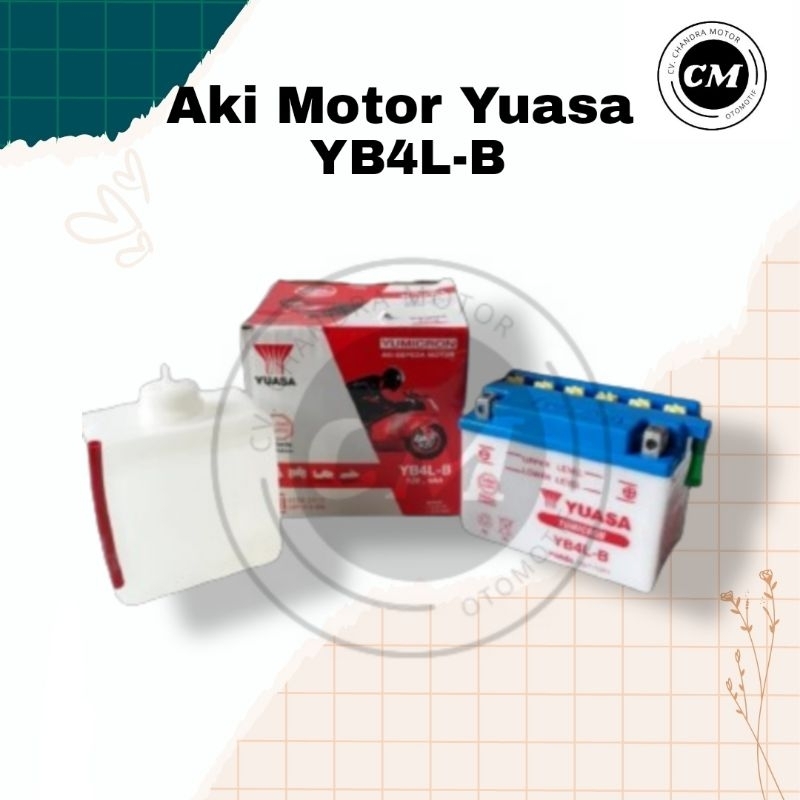 Jual AKI / ACCU YUASA YB4LB ( BASAH ) 12V-4AH / 12 VOLT - 4 AMPERE ( ASTREA STAR / NINJA RR ...