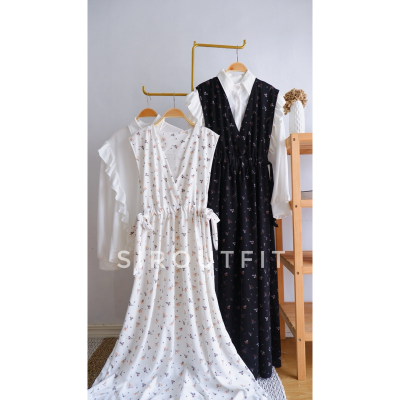 Jual SEO BUNGA OVERALL DRESS || Overall + Inner | Shopee Indonesia
