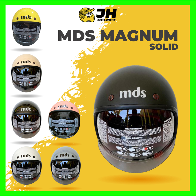 Jual Helm Retro MDS Magnum Solid | Half Face | Bogo Retro | Visor Smoke ...