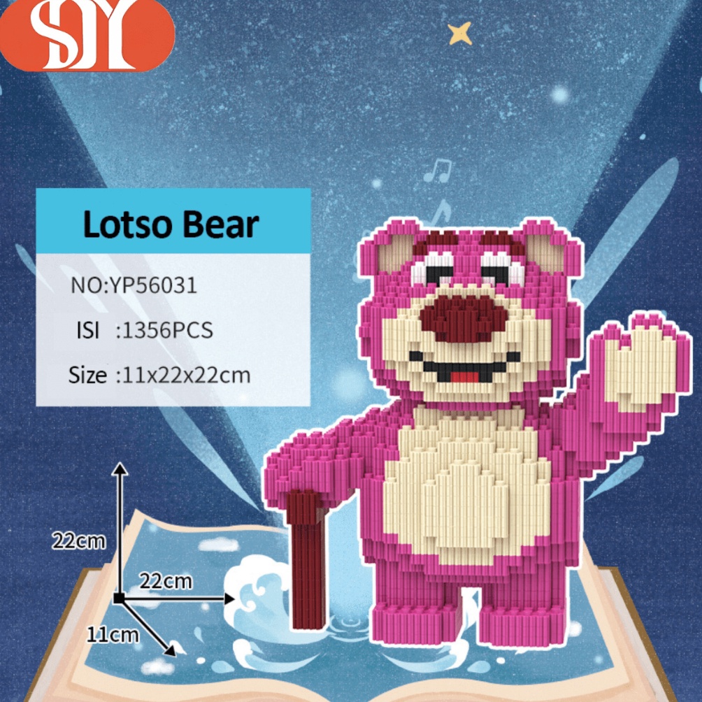 Jual Offcial Nano Blocks LOTSO BEAR 3D Model Mainan Blok Susun Dekorasi ...