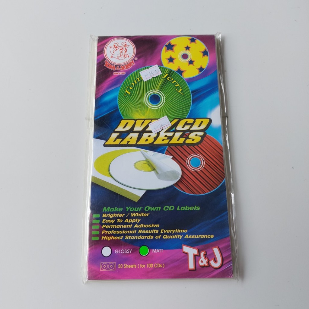 Jual Stiker CD DVD Labels Stickers Matt Tom & Jerry - 1 Pack Isi 50 ...