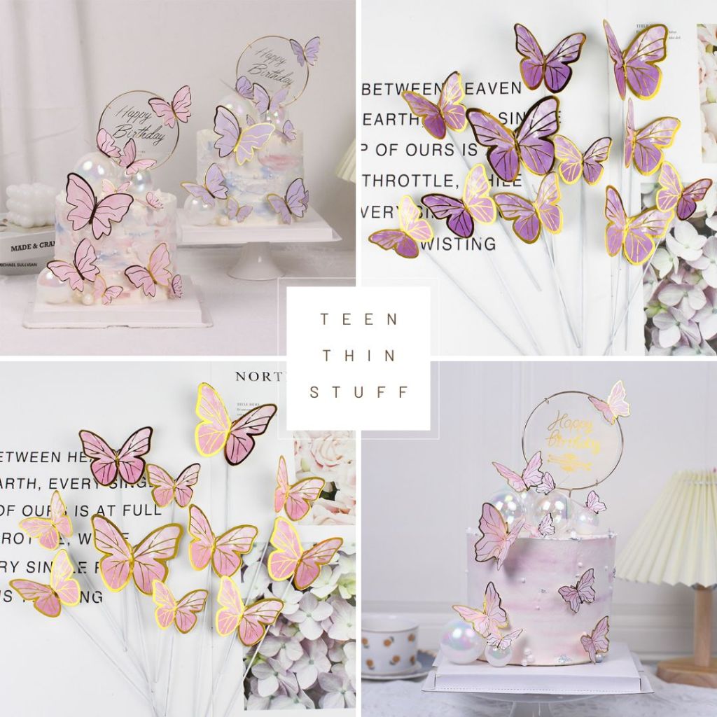 Jual TOPPER KUE KUPU KUPU ISI 10PCS HAPPY BIRTHDAY CAKE TOPPER ...