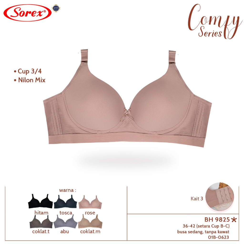 Jual BH Sorex 9825 ( Cup B-C ) Comfort Sorex Bra Tanpa Kawat Motif ...