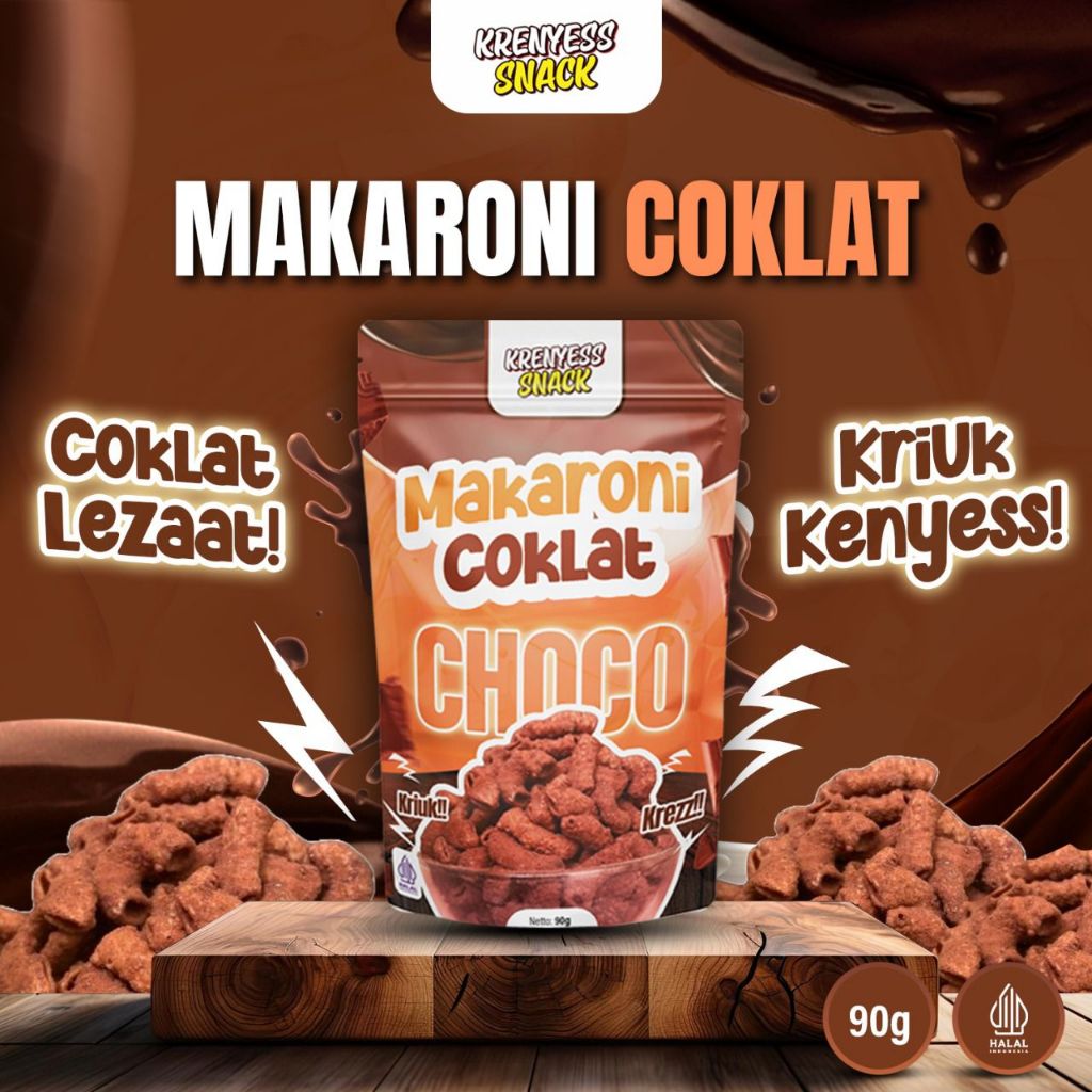 Jual Makaroni Renyah Tidak Keras Coklat Choco Makaroni Krenyess Snack ...