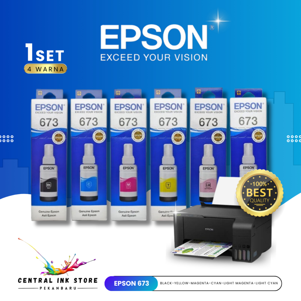 Jual TINTA EPSON 673 L-SERIES ORIGINAL For Support Printer : L800 L805 ...