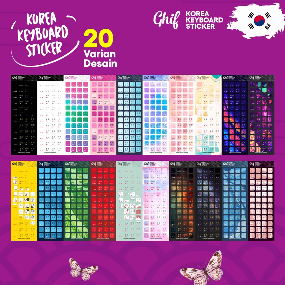Jual UNIK Ghif Stiker Sticker Keyboard Bahasa KOREA HANGUL Premium ...