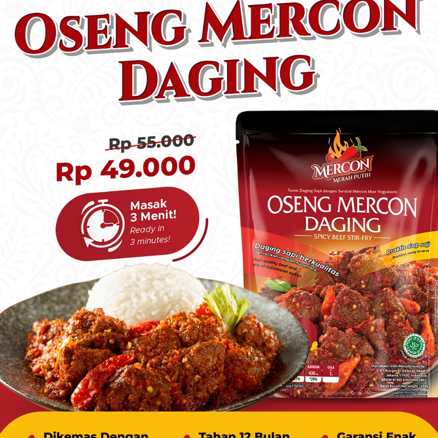 Jual 1111 Mercon Merah Putih Satuan Oseng Mercon Daging | Shopee Indonesia