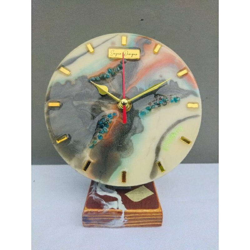 Jual Jam Meja Resin | Resin Desk Clock #8 | Shopee Indonesia