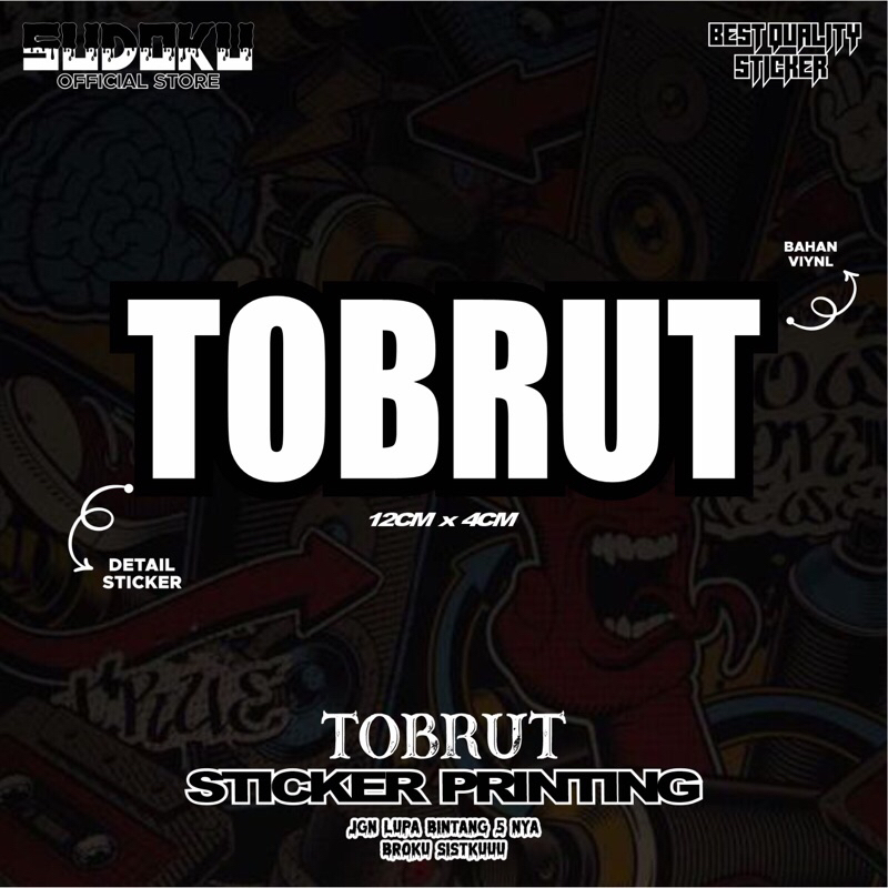 Jual STICKER STIKER PRINTING TOBRUT VIRAL FYP | Shopee Indonesia