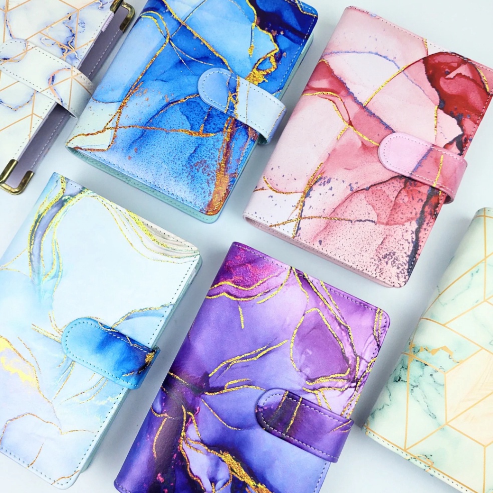 Jual COMPLETE SET BINDER A6 PU kulit budget binder planner komplit ...