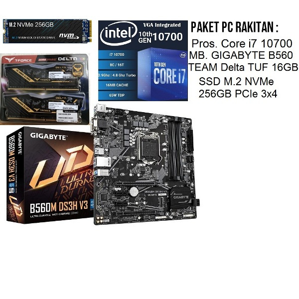 Jual Paket Intel Core i7 GeN 10 GiGABYTE B560 RAM 16GB SSD M.2 NVMe ...