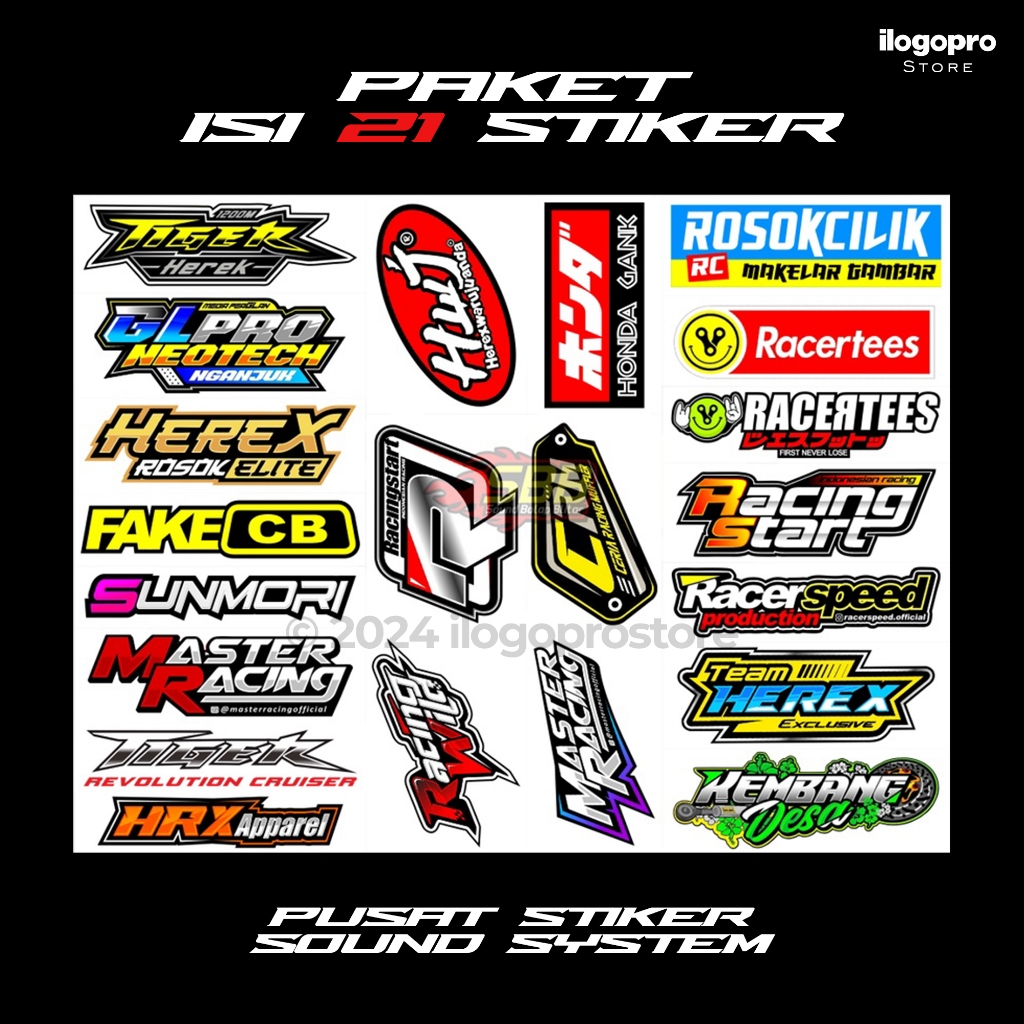 Jual Stiker Motor Honda Gank - Racing Hell Rosok Cilik Fake CB - Isi 21 ...
