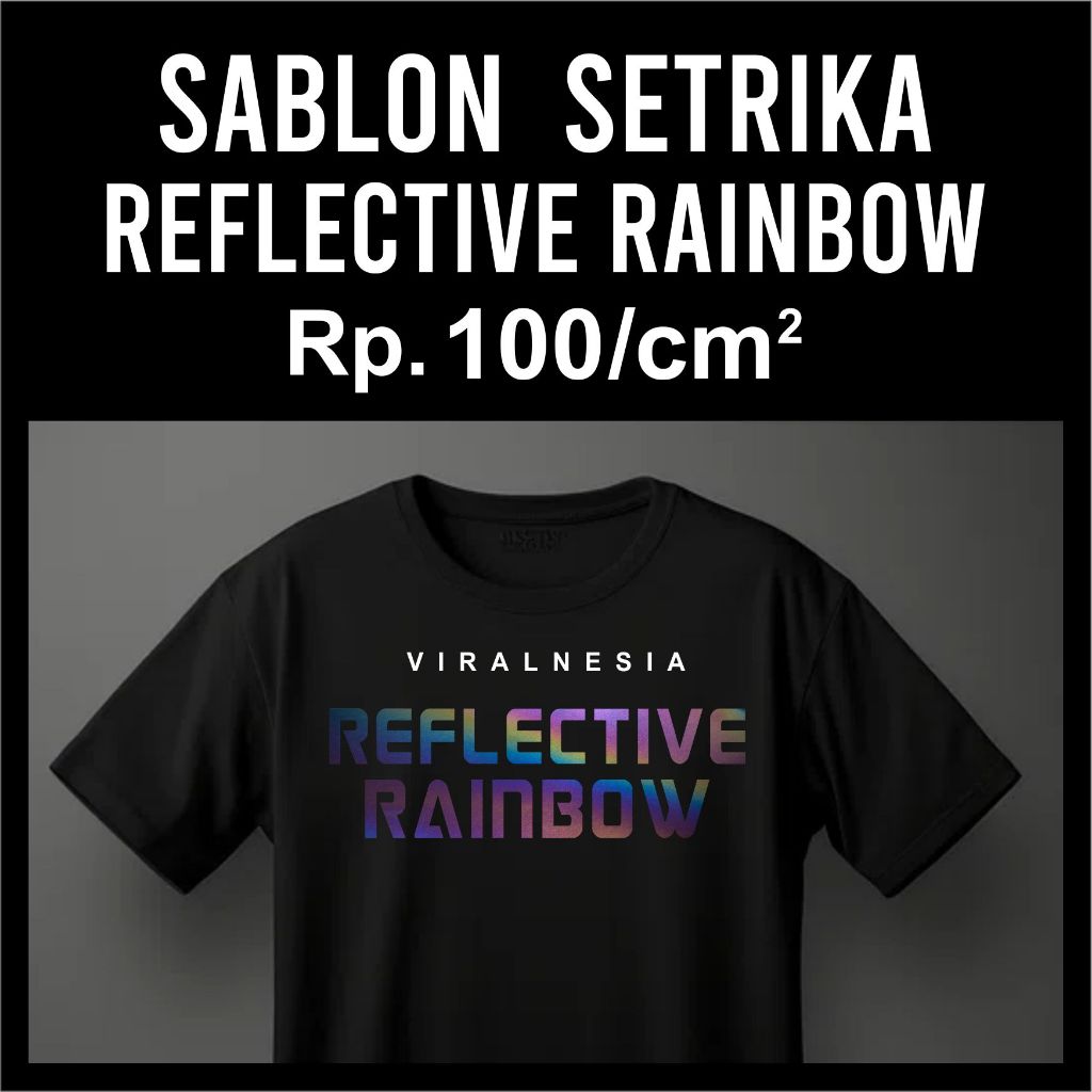 Jual SABLON SETRIKA REFLECTIVE RAINBOW - VIRALNESIA | Shopee Indonesia