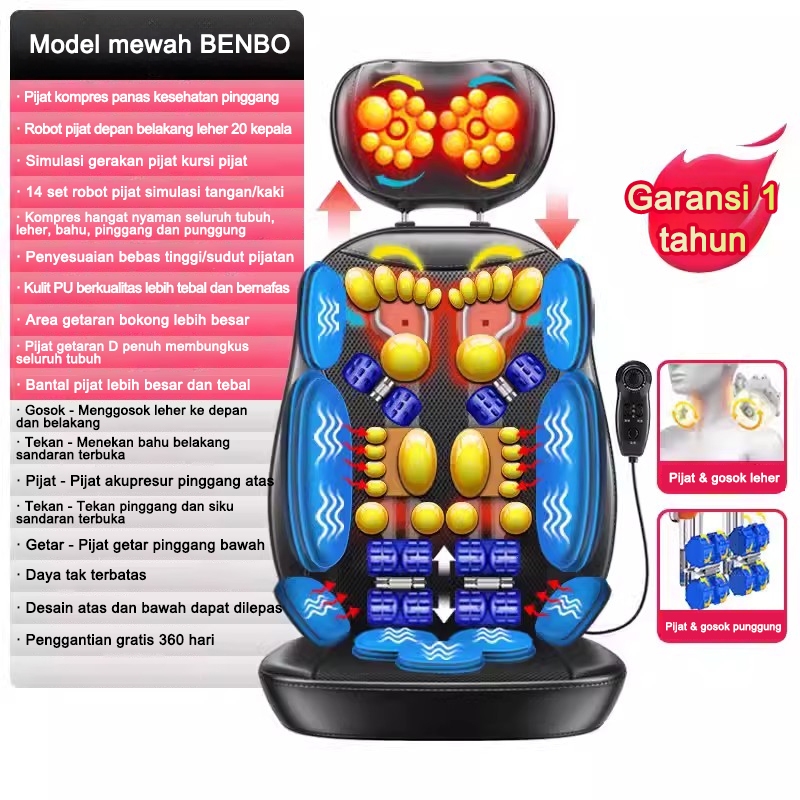 Jual BENBO Bantal Pijat Otomatis / Bantal Pijat Portabel / Bantal Pijat Seluruh Tubuh / Kursi ...