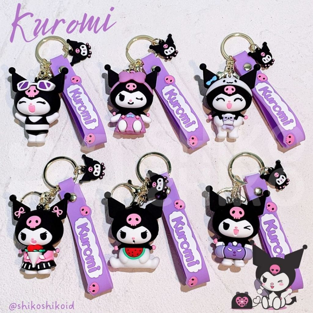 Jual KYCkrm Gantungan Kunci Kuromi Ungu Dekorasi Keychain KKV Miniso ...