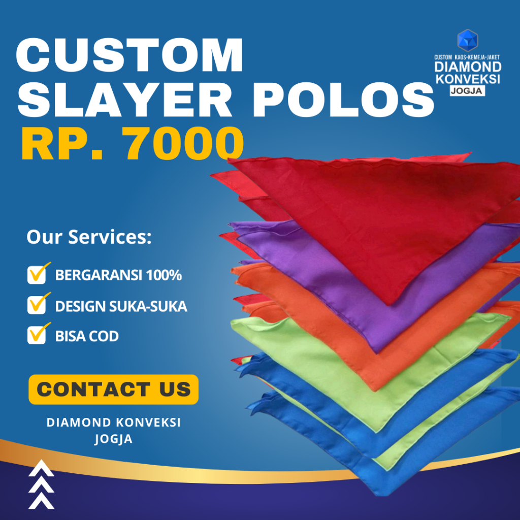 Jual CUSTOM SLAYER POLOS | SLAYER SEGITIGA POLOS | SLAYER MANASIK HAJI ...