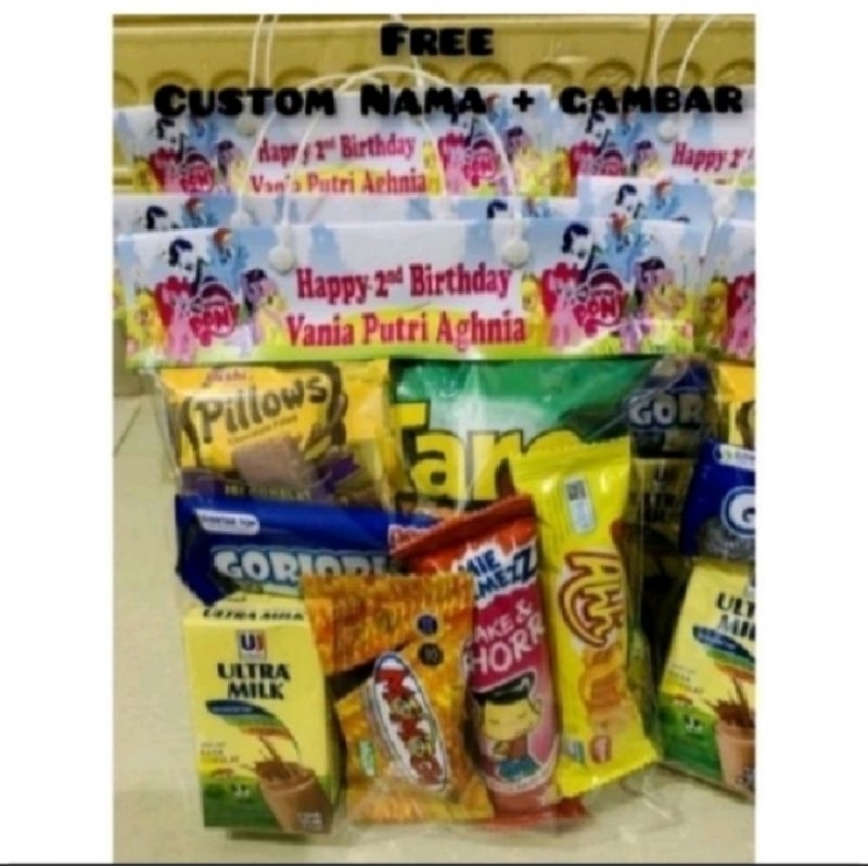 Jual Paket Snack Ulang Tahun Free Custome Nama | Shopee Indonesia