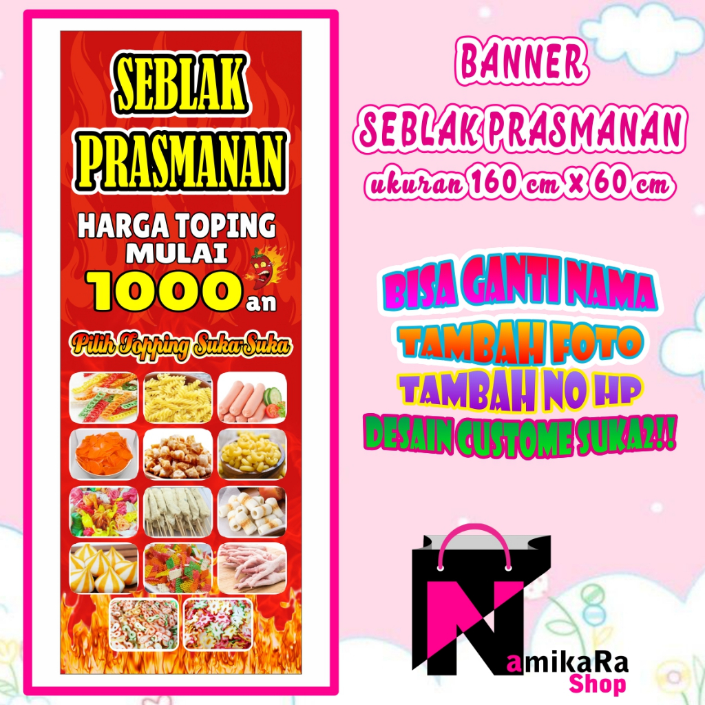 Jual Spanduk Banner Backdrop Seblak Prasmanan/Spanduk Seblak Prasmanan ...