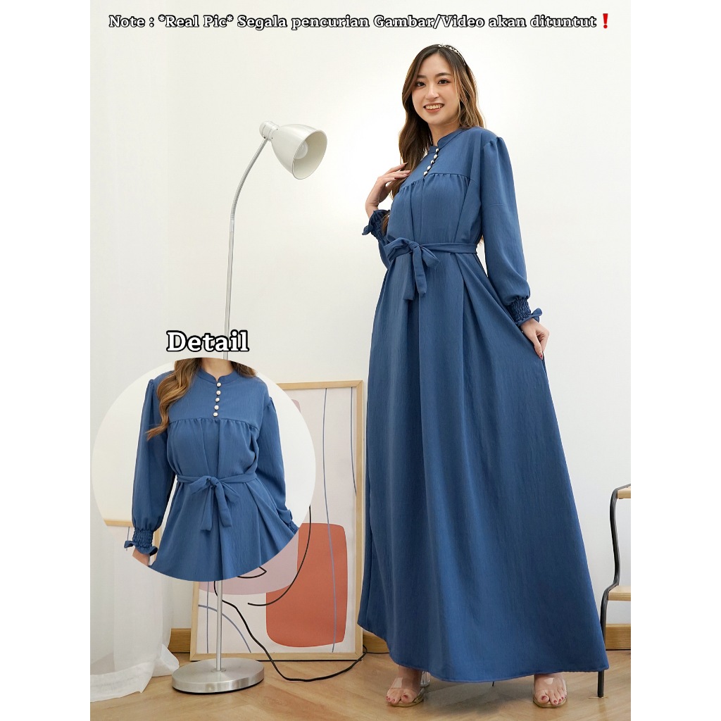 Jual RED Gamis Wanita/Mutiah Long Dress 0215/Long Dress A-Line kekinian ...