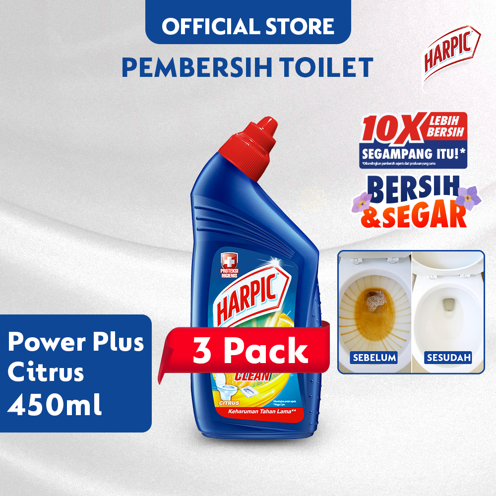 Jual Harpic Power Plus 10X Max Clean Citrus 450 ml x 3pcs | Shopee Indonesia
