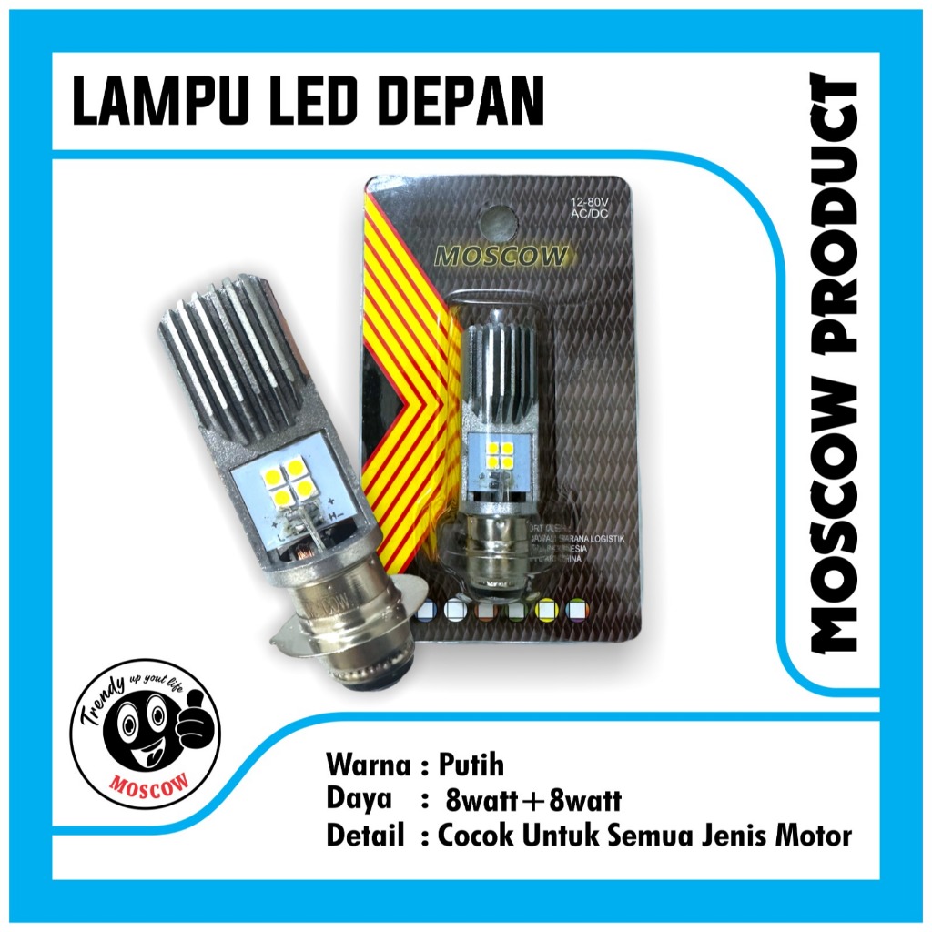 Jual MOSCOW BOHLAM LAMPU LED AC DC MOSCOW MODEL M2A M2B CAHAYA PUTIH MOTOR MATIC DAN BEBEK ...
