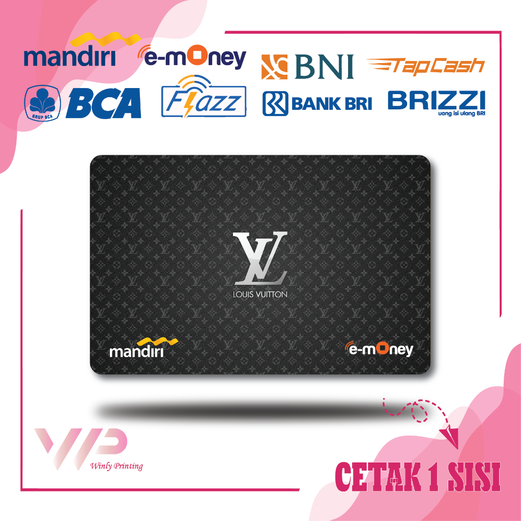 Jual KARTU EMONEY BRAND LV LOUIS VUITTON SILVER BLACK DESIGN GAMBAR E ...